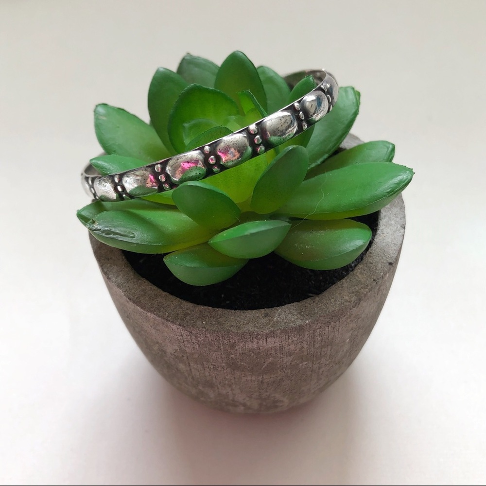 Vintage Scandinavian 830 Silver Bangle Bracelet Gem